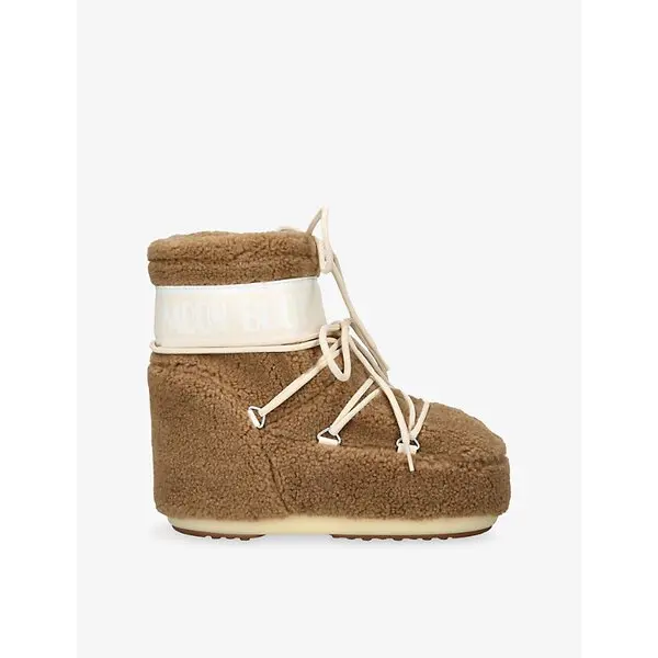 Moon Boot Icon Low Fleece Lace-up Boots - Camel