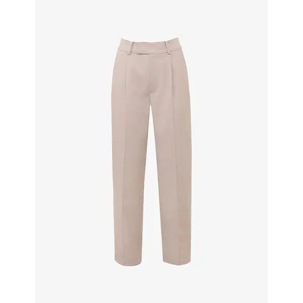 House Of Cb Hayden Wide-leg Stretch-woven Trousers - Beige