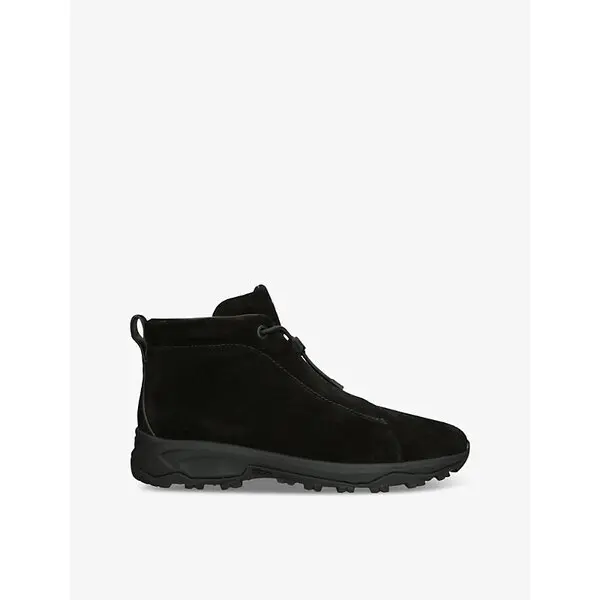 Zegna Triple Stitch Vetta Suede High-top Trainers - Black