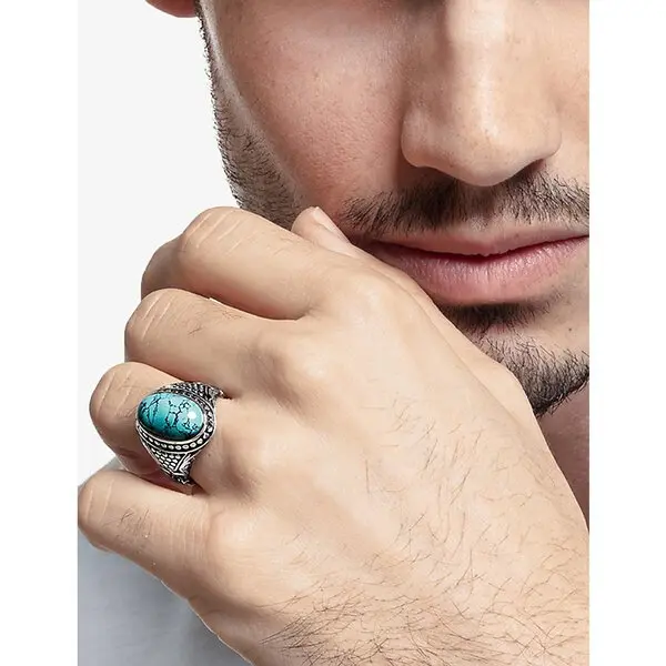 THOMAS SABO Sterling Silver And Faux- Signet Ring
