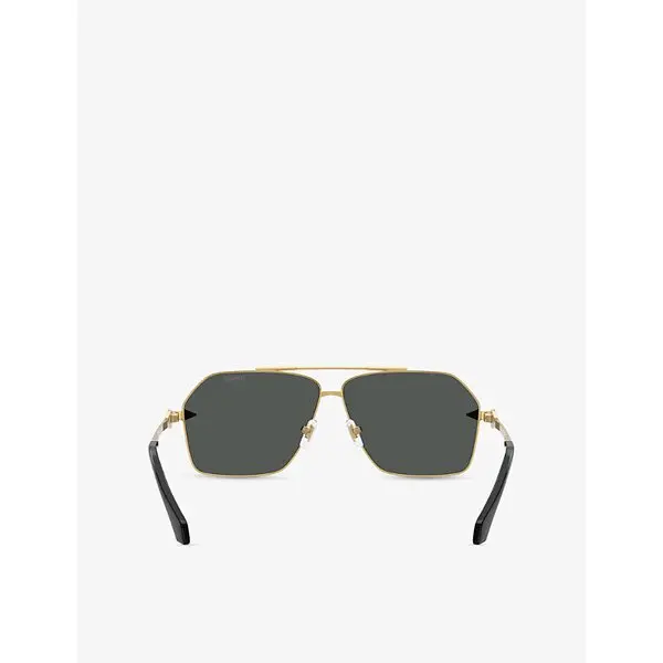 Versace Irregular-frame Metal Sunglasses