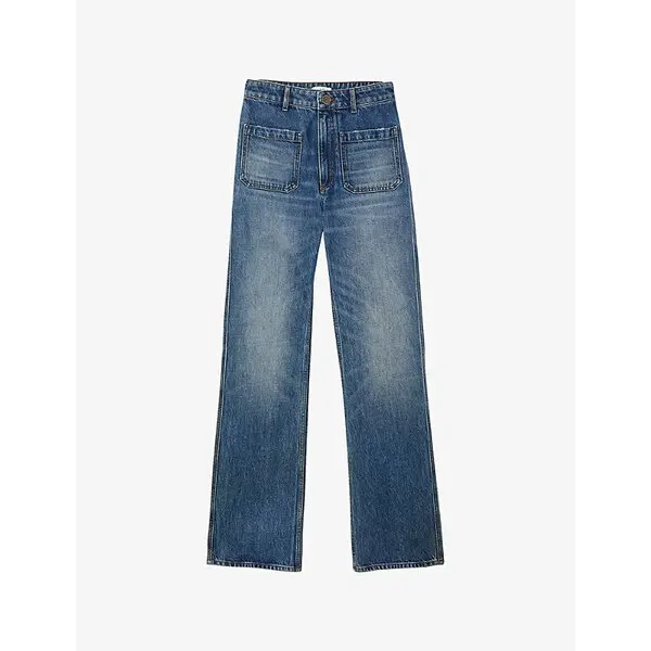 Sandro Slim-fit Flared Denim Jeans - Bleus