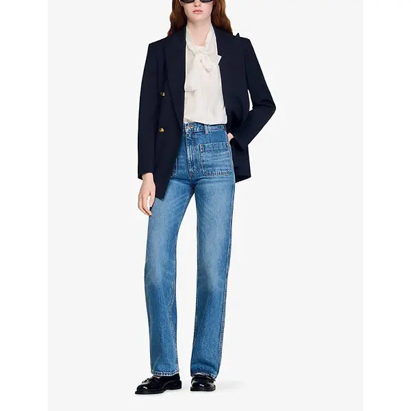Sandro Slim-fit Flared Denim Jeans - Bleus
