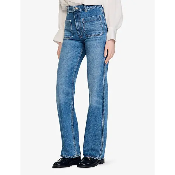 Sandro Slim-fit Flared Denim Jeans - Bleus