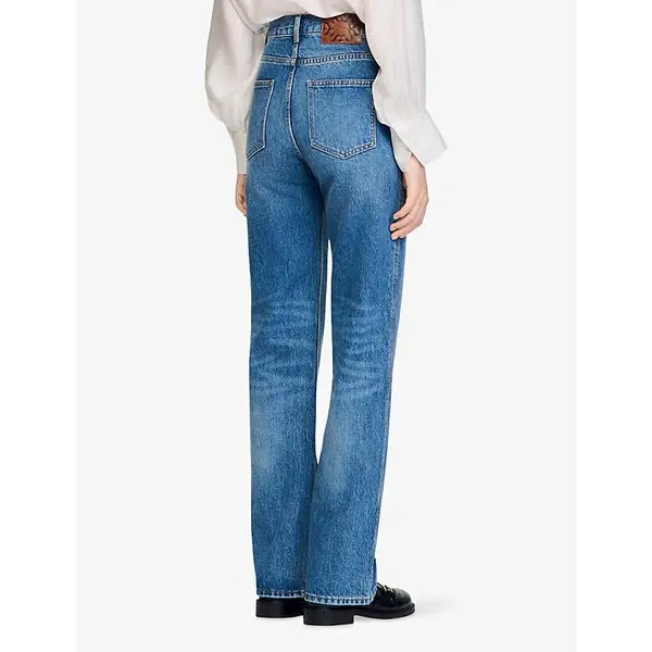 Sandro Slim-fit Flared Denim Jeans - Bleus
