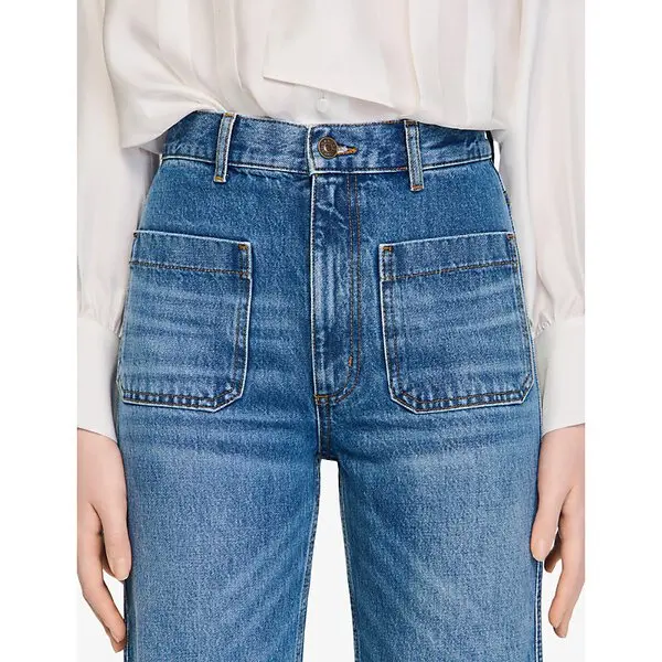 Sandro Slim-fit Flared Denim Jeans - Bleus