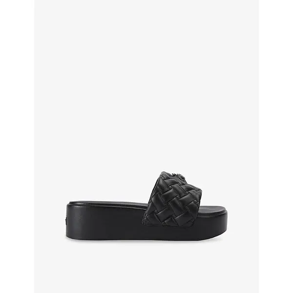 Kurt Geiger Meena Eagle Faux-leather Platform Sandals - Black