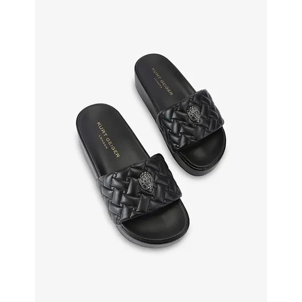 Kurt Geiger Meena Eagle Quilted Platform Sandals