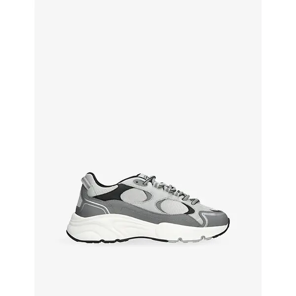 CLEENS Pulse Runner Leather And Mesh Trainers - Grey/p.cmb