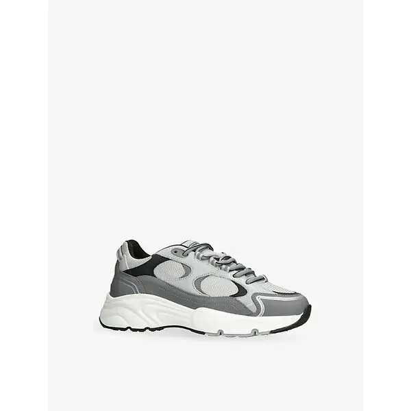 CLEENS Pulse Runner Leather And Mesh Trainers - Grey/p.cmb