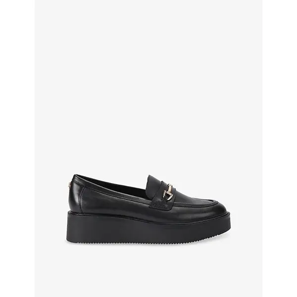 Carvela Vista Leather Platform Loafers With Horsebit Detail - Black