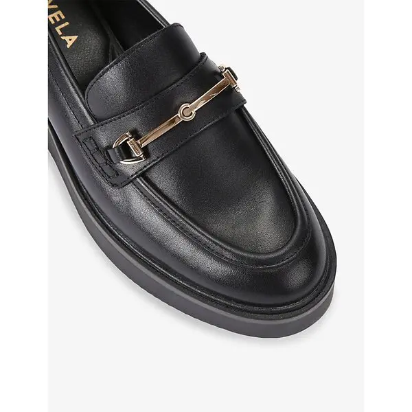 Carvela Vista Leather Platform Loafers With Horsebit Detail