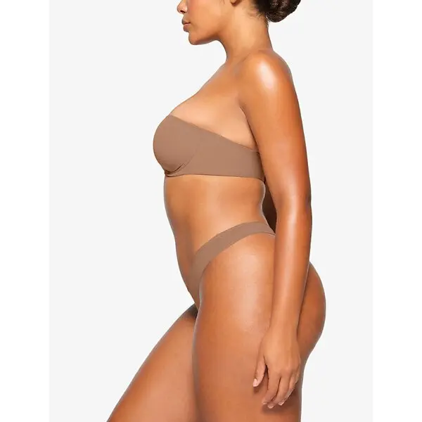SKIMS Fits Everybody Stretch-woven Strapless Bra - Sienna