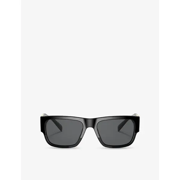 Versace Ve4406 Rectangle-frame Acetate Sunglasses - Black