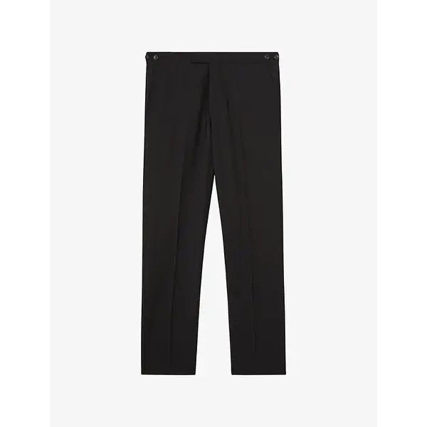 REISS Slim-fit Wool-blend Trousers - Black