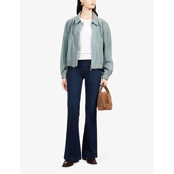 Paige Genevieve Flared-leg Mid-rise Stretch-denim Jeans