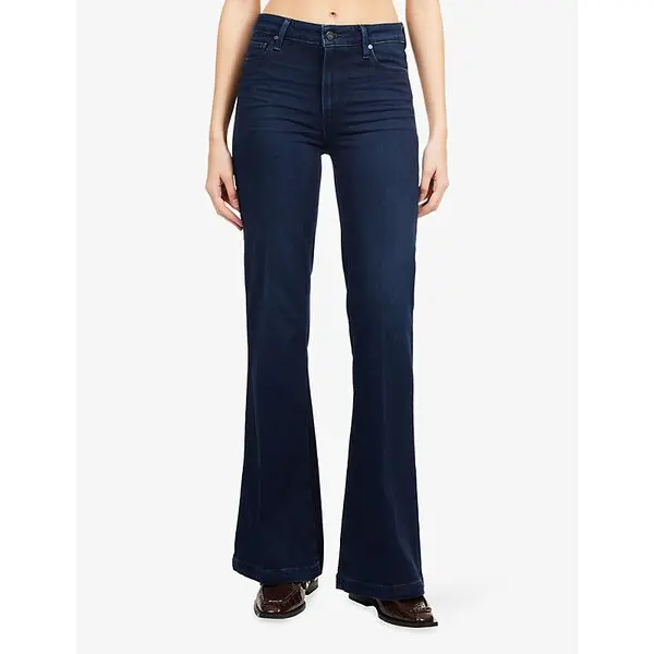 Paige Genevieve Flared-leg Mid-rise Stretch-denim Jeans