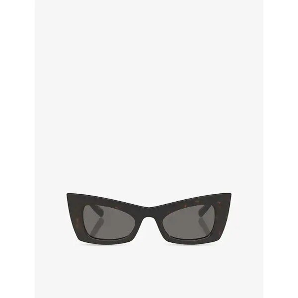 Saint Laurent Sl 702 Cat Eye-frame Injected Sunglasses - Brown