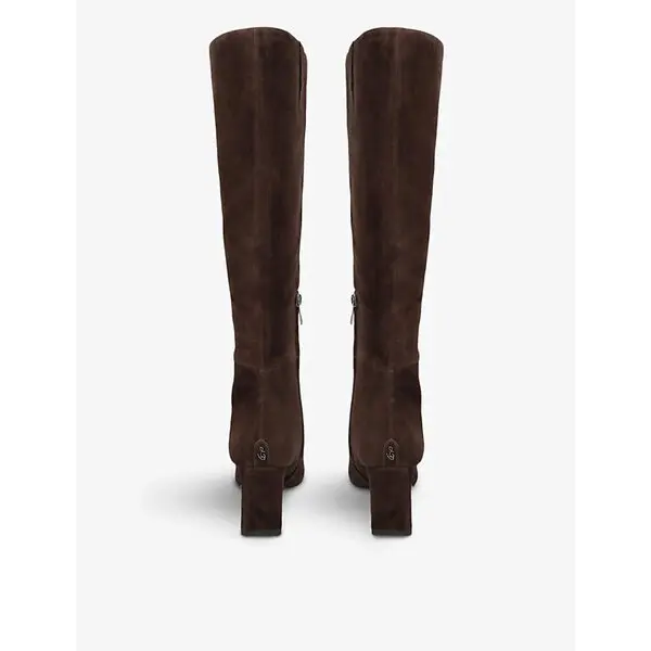 Sam Edelman Suede Heeled Knee-high Boots - Dark Brown