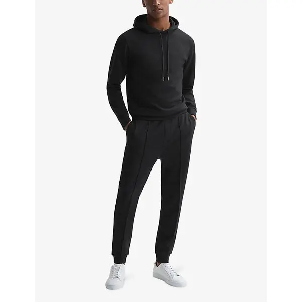 REISS Fabien Long-sleeve Stretch-jersey Hoodie