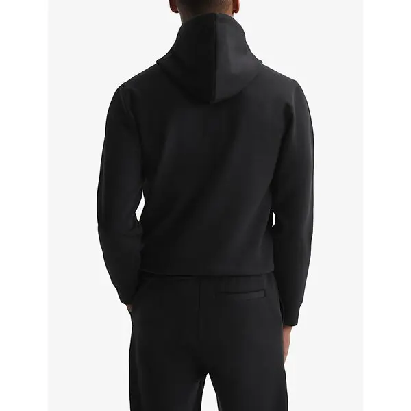 REISS Fabien Long-sleeve Stretch-jersey Hoodie