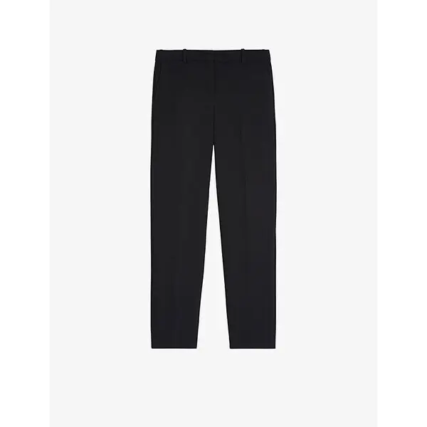 The Kooples High-rise Straight-leg Stretch-woven Trousers - Bla01