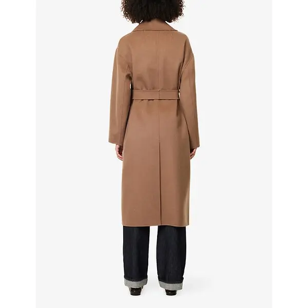 Max Mara Long Brushed Wool Coat - Camel