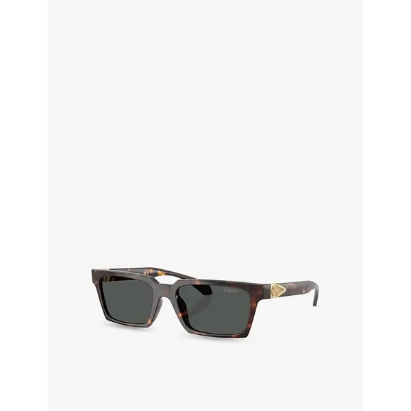 Versace Ve4490u Rectangle-frame Tortoiseshell Acetate Sunglasses - Brown