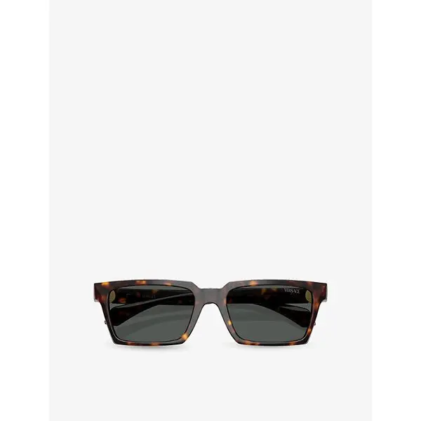 Versace Ve4490u Rectangle-frame Tortoiseshell Acetate Sunglasses - Brown