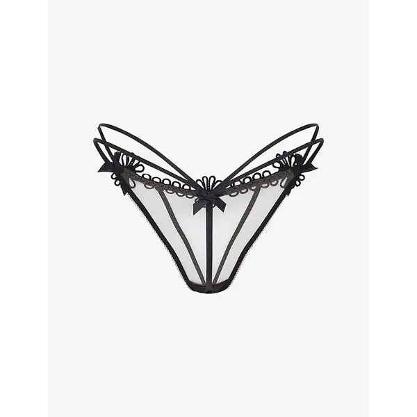 Agent Provocateur Coletta Embroidered Tulle Thong
