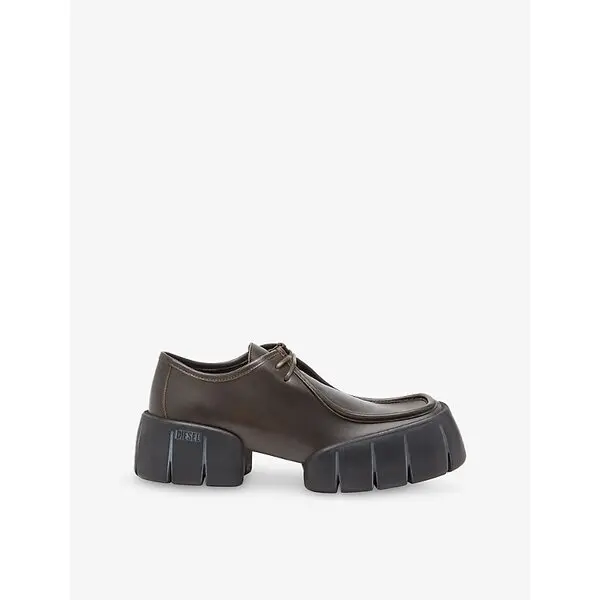 DIESEL® D-tex Wb Leather Shoes With Chunky Sole - H1509