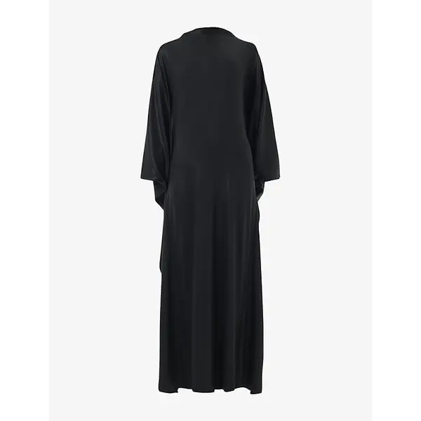 LEEM Silhouette-effect Fitted Woven Kaftan Dress - Black