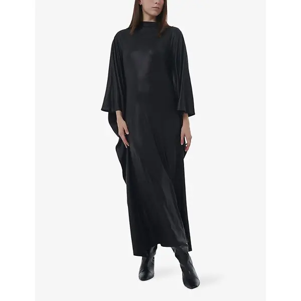 LEEM Silhouette-effect Fitted Woven Kaftan Dress