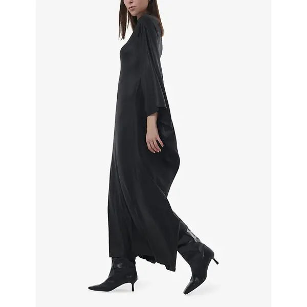 LEEM Silhouette-effect Fitted Woven Kaftan Dress