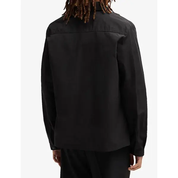 Hugo Brand-patch Flap-pocket Cotton-blend Overshirt