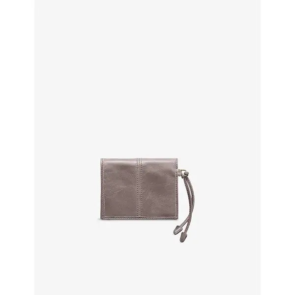 Prada Triangle-plaque Small Leather Wallet - Grey