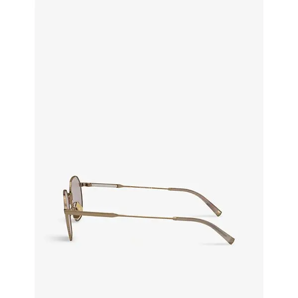 Brunello Cucinelli Irregular-frame Titanium Sunglasses - Gold