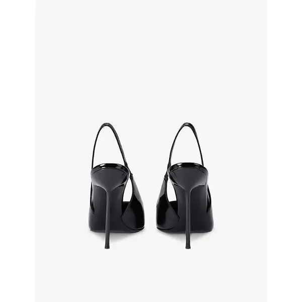 Paris Texas Lidia Sling-back Pointed-toe Patent Leather High Heels - Black