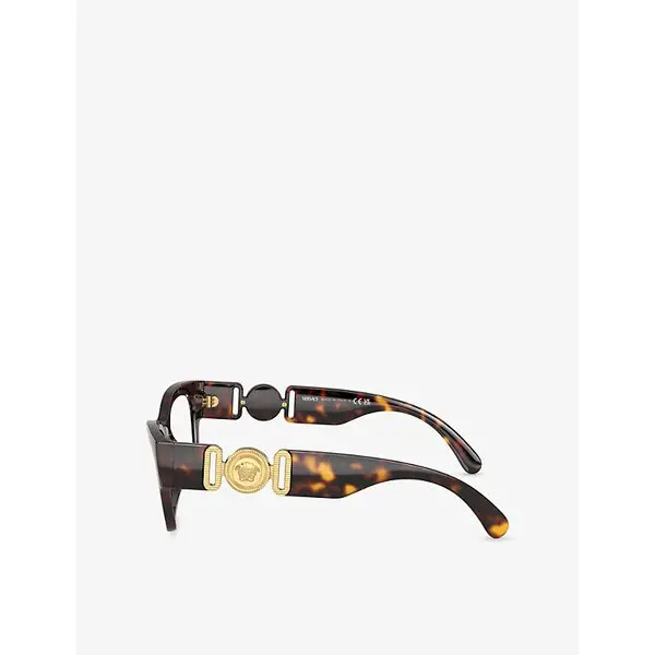 Versace Cat Eye Tortoiseshell Optical Glasses - Brown