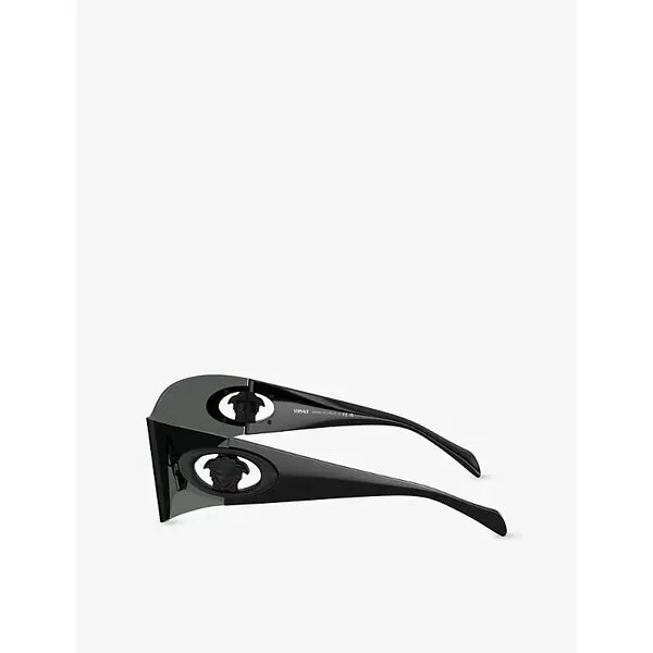 Versace Shield-frame Metal Sunglasses