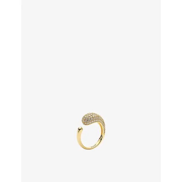 SIF JAKOBS Goccia Piccolo 18ct Yellow-plated Sterling Silver And Cubic Zirconia Ring - Gold