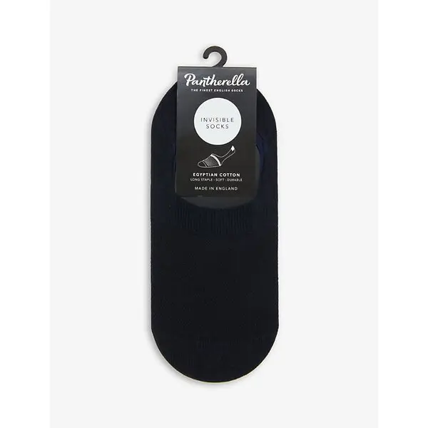 Pantherella Logo Cotton-blend Invisible Socks - Navy