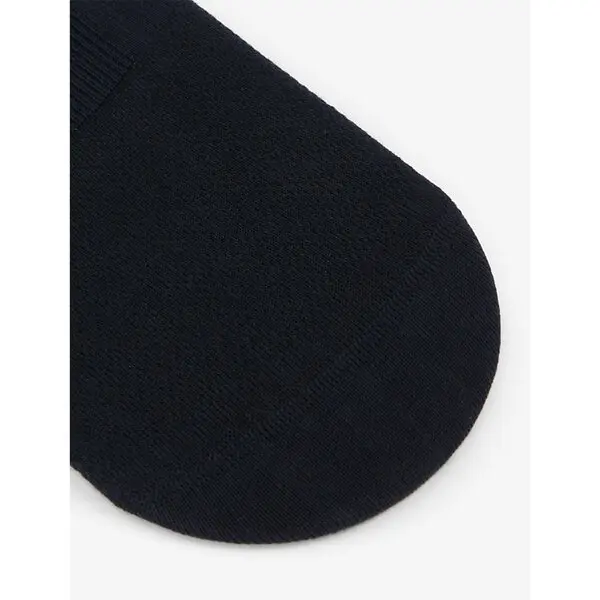 Pantherella Logo Cotton-blend Invisible Socks - Navy