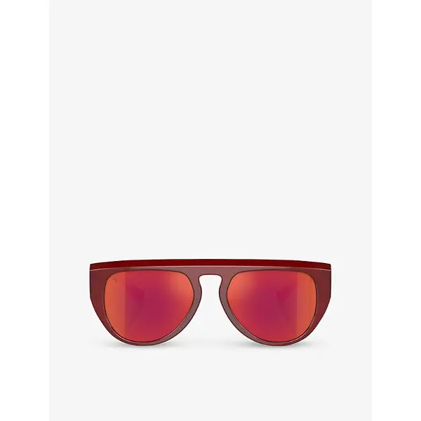 FERRARI Pilot-frame Acetate Sunglasses - Red