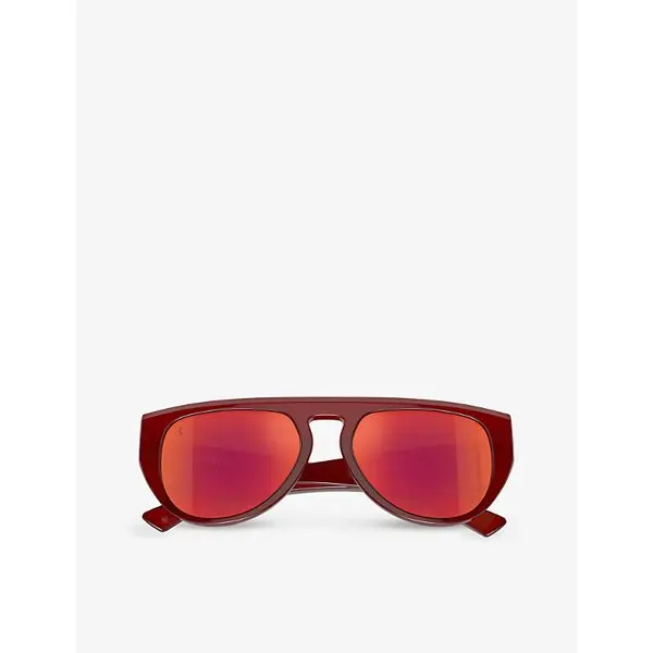 FERRARI Pilot-frame Acetate Sunglasses - Red