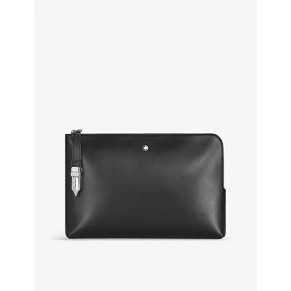 Montblanc Soft Brand-plaque Leather Pouch - Black