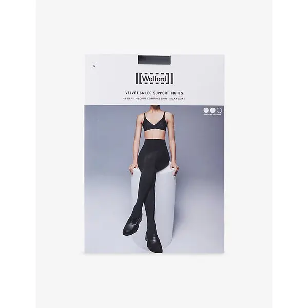 Wolford Velvet Leg Support Tights - Black