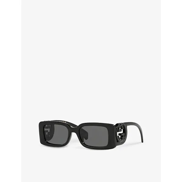 Gucci Rectangle Frame Acetate Sunglasses - Black
