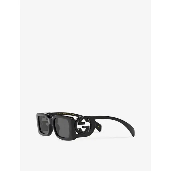 Gucci Rectangle Frame Acetate Sunglasses - Black