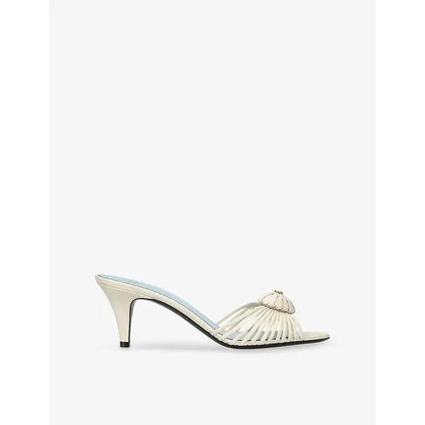 Valentino Garavani Vlogo Leather Mules - Bone